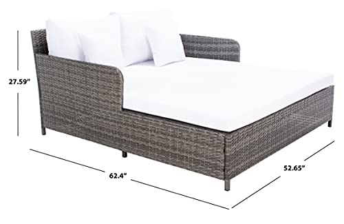 Safavieh Outdoor Collection Cadeo Grey Brown/White Cushion Daybed PAT7500C