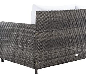 Safavieh Outdoor Collection Cadeo Grey Brown/White Cushion Daybed PAT7500C