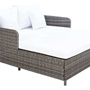 Safavieh Outdoor Collection Cadeo Grey Brown/White Cushion Daybed PAT7500C