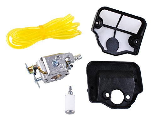 Podoy 530071987 Carburetor for Compatible with Husqvarna 141 142 136 137 Chainsaw 530071987 with Air Filter Fuel Filter Fuel Line 141 137 141 Chainsaw Parts WT-834 WT-657 WT-529 WT-289 WT-285 WT-239