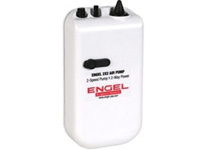 engel coolers eng-ap lightweight portable live bait 2 speed aerator pump with 12v powered adapter for coolers or buckets, white