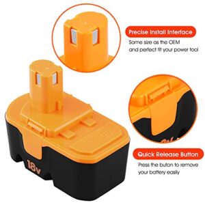 3600mAH Ni-Mh Replacement Battery for Ryobi 18V Battery P100 P101 ABP1801 ABP1803 BPP1820 Compatible with Ryobi Battery 18 Volt Tools 130224028 130224007 Cordless Power Tools 【2 Packs 3.6Ah 18V】