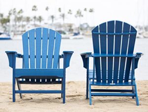 luxeo lux-1518-navy(2 pack) hampton adirondack chair, 2-pack, water-resistant, plastic, navy