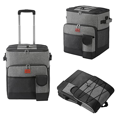 Soft Cooler with Wheels - Removable Wheels Insulated Portable Rolling Cooler, Collapsible Cooler on Wheels Suitable for Shopping Picnic BBQ Beach