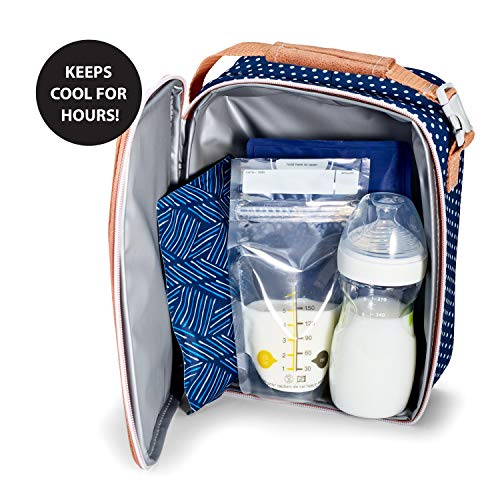 Fit & Fresh Cool Coolers Reusable & Flexible Soft Ice Packs, 2PK, Navy Sketch Weave & Blue