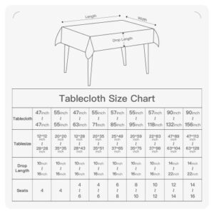 BALCONY & FALCON Rectangle Tablecloth Washable Wrinkle Resistant and Water Proof Table Cloth Decorative Linen Fabric Tablecloths for Dining Parties Kitchen Wedding and Outdoor Use (Beige, 55x95)