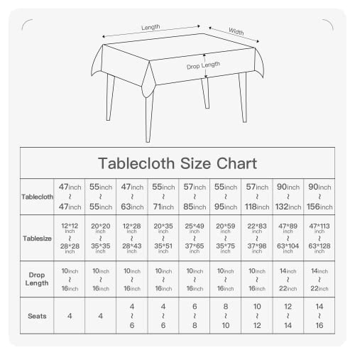 BALCONY & FALCON Rectangle Tablecloth Washable Wrinkle Resistant and Water Proof Table Cloth Decorative Linen Fabric Tablecloths for Dining Parties Kitchen Wedding and Outdoor Use (Beige, 55x95)