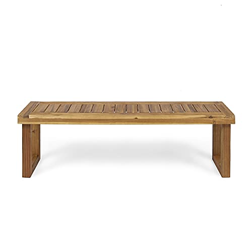 Christopher Knight Home Nestor Outdoor Acacia Wood Bench by Sandblast Natural