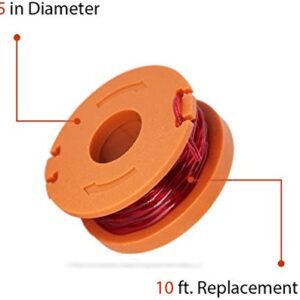 YUEFENG 18 Pack String Trimmer Replacement Spools for Worx WA0010 WG180 WG163 WG175 Trimmer/Edger Weed Eater Line 10ft 0.065"+ 1 Pack Spool Cap Covers (18 Spools, 1 Caps)