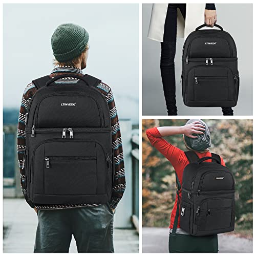 Cooler Backpack,30 Cans Insulated Backpack Cooler Leakproof Double Deck Cooler Bag for Men Women RFID Lunch Backpack