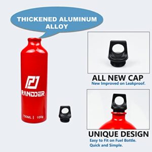 RANDDER Liquid Fuel Bottle 750ml (Upgrade Leakproof Cap 2.0) for Motorcycle, Camping and Emergencies (0.75 liter)