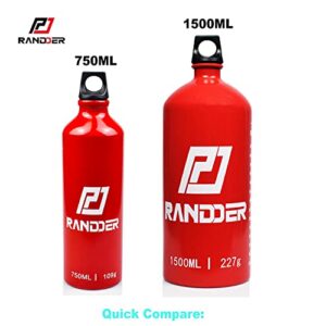 RANDDER Liquid Fuel Bottle 750ml (Upgrade Leakproof Cap 2.0) for Motorcycle, Camping and Emergencies (0.75 liter)