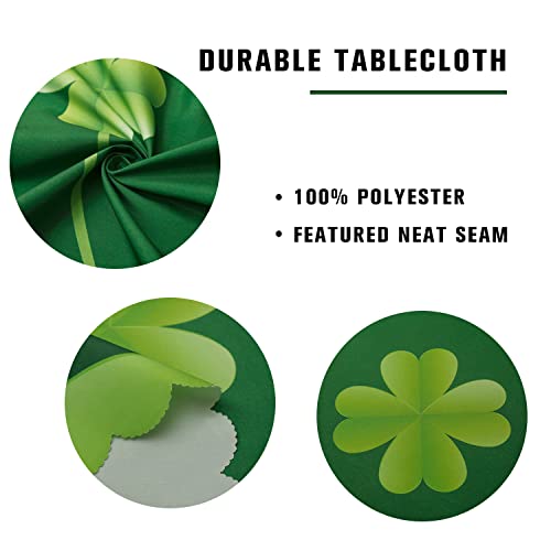 JYXIUBS Rectangle St Patrick's Day Tablecloth - Irish Clover Decoration Waterproof Table Cloth, Fabric Spring Holiday Table Cover for Dining and Indoor/Outdoor Picnic, 60 x 84 Inch