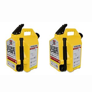 surecan 5 gallon self venting diesel fuel can w/rotating spout, yellow (2 pack)