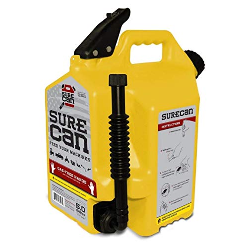 Surecan 5 Gallon Self Venting Diesel Fuel Can w/Rotating Spout, Yellow (2 Pack)