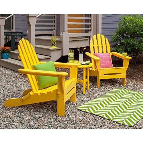 POLYWOOD AD5030LE Classic Folding Adirondack Chair, Lemon