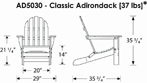 POLYWOOD AD5030LE Classic Folding Adirondack Chair, Lemon