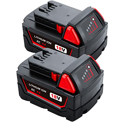 CEENR 2Pack 4000mAh M 18 Batteries Replacement for Milwaukee 18V Battery XC 48-11-1862 48-11-1840 48-11-1815 48-11-1820 48-11-1850 Lithium-ion Compatible with Milwaukee 18-Volt Tools Batteries