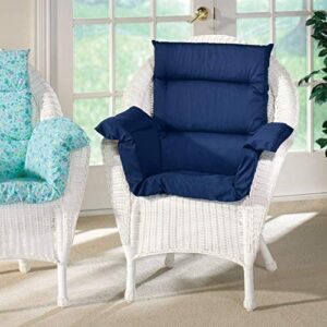 Comfort Finds Pressure Reducing Chair Cushion – Wheelchair, Armchair, Patio Chair Cushion – Generous Sized, Washable, Polyester/Cotton Surface (Navy)