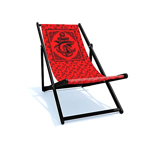 Holtaz Deck Chair Wood Foldable Sun Chair Beach Chair with Removable Fabric for Garden Swimming Pool Camping Beach Bars cafes Hotels up to 130 kg 4 Positions Comics