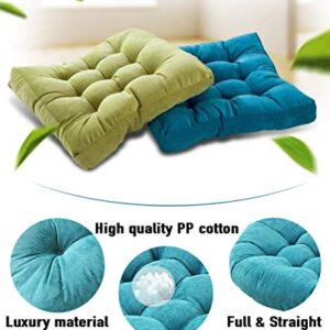 Tiita Floor Cushions Blue Seat Cushion Pillows 22"x22" Round Outdoor/Indoor Windows Pad for Patio Garden Hanging Chairs Set of 2