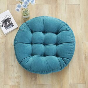 Tiita Floor Cushions Blue Seat Cushion Pillows 22"x22" Round Outdoor/Indoor Windows Pad for Patio Garden Hanging Chairs Set of 2