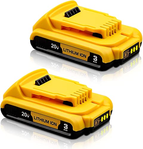 Zuliati Upgraded Compact DCB203 3.0Ah Lithium Battery Replacement for Dewalt 20V Battery DCB206 DCB207 DCB204 DCB201 Compatible with Dewalt 20V MAX Battery DCD/DCF/DCG/DCS Series Power Tools