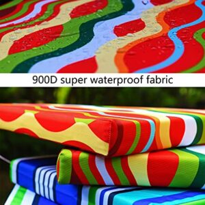 LFNOONE Patio Chair Cushion 17x17 Inch Waterproof Outdoor Seat Cushions Color Fastness High-Density Sponge for Patio Furniture Garden Sofa Couch Chair Pads Color Ripple Pattern Set of 4