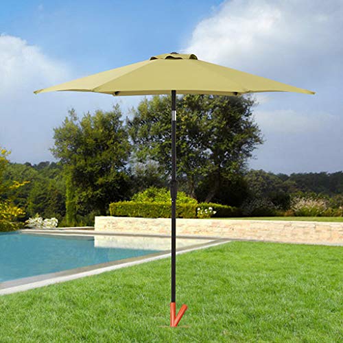 Hi-Flame Outdoor Lawn Umbrella Stand Steel Parasol Holder with 2 Positions for Park, Patio, Beach, Orange