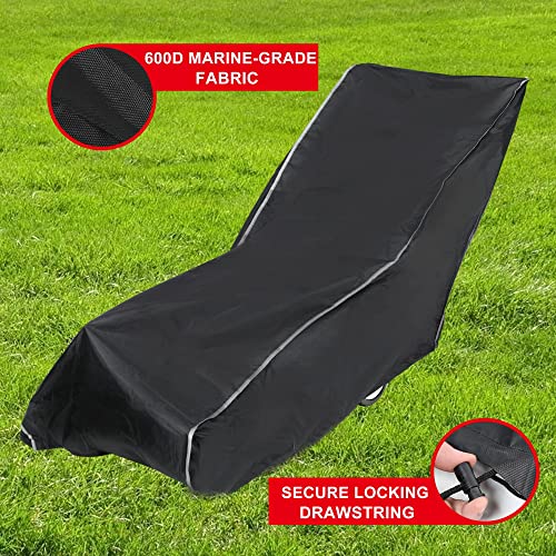 Lawn Mower Cover Black, 600D Polyester Oxford Push Mower Tarp, Outdoors Lawn Mower Accessories Anti Dust Snow UV Protect Cover - Universal Fit 86L x 25W x 39H inch