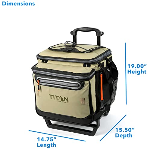 Arctic Zone Titan Deep Freeze Wheeled Cooler - 60 Can Rolling Cooler - Moss Green - Cooler with Deep Freeze Insulation and Detachable All-Terrain Cart with Wheels