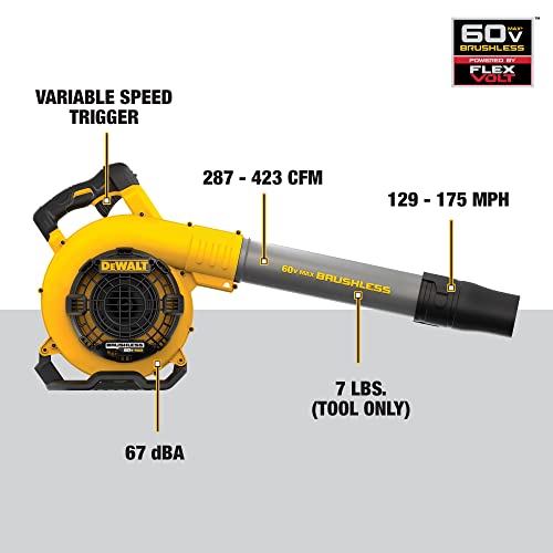 DEWALT FLEXVOLT 60V MAX Blower, Brushless, Handheld, 3-Ah Battery (DCBL770X1)