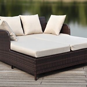 Safavieh Outdoor Collection August Titanium & Sand Daybed