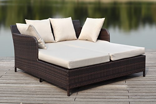 Safavieh Outdoor Collection August Titanium & Sand Daybed