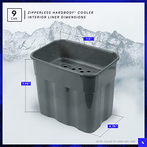 Arctic Zone Titan Deep Freeze Cooler - 9 Can Zipperless Hardbody Cooler - Deep Freeze Insulation, HardBody Liner, and SmartShelf