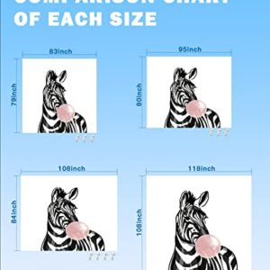 Watercolor Zebra Blowing Pink Bubbles Beach Blanket Sandproof, Beach Mat Sand Free Waterproof, Black White Animal Pure Backdrop Outdoor Picnic Blanket for Beach Party/Travel/Camping 108"x84"