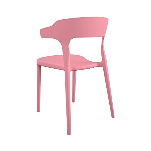 Novogratz Poolside Collection, Felix Stacking Dining Chairs, Indoor/Outdoor, 2-Pack, Pink