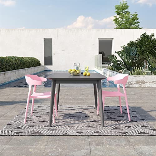 Novogratz Poolside Collection, Felix Stacking Dining Chairs, Indoor/Outdoor, 2-Pack, Pink