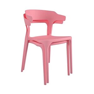 Novogratz Poolside Collection, Felix Stacking Dining Chairs, Indoor/Outdoor, 2-Pack, Pink