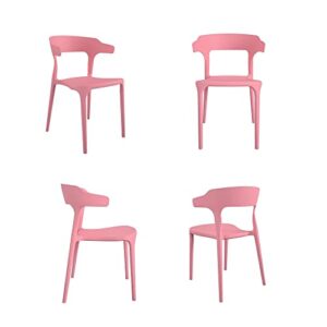 Novogratz Poolside Collection, Felix Stacking Dining Chairs, Indoor/Outdoor, 2-Pack, Pink