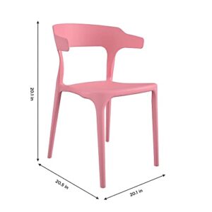 Novogratz Poolside Collection, Felix Stacking Dining Chairs, Indoor/Outdoor, 2-Pack, Pink