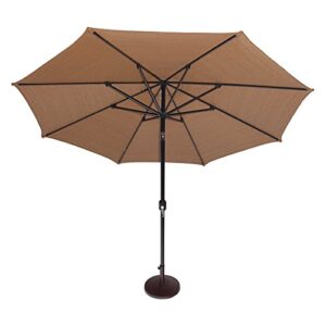 Coolaroo 90% UV Block 2 Position Adjustable Tilt Umbrella, 11' Round, Mocha