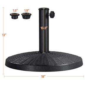 Topeakmart Umbrella Base 22 lbs Heavy Duty Outdoor Patio Umbrella Stand for Deck, Garden - Black