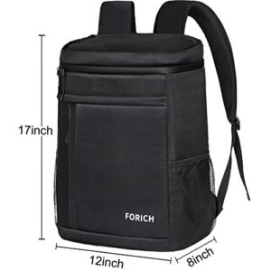 FORICH Soft Cooler Backpack Insulated Waterproof Backpack Cooler Bag Leak Proof Portable Cooler Backpacks to Work Lunch Travel Beach Camping Hiking Picnic Fishing Beer for Men Women (Z-Black)