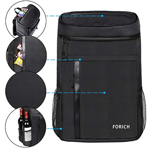 FORICH Soft Cooler Backpack Insulated Waterproof Backpack Cooler Bag Leak Proof Portable Cooler Backpacks to Work Lunch Travel Beach Camping Hiking Picnic Fishing Beer for Men Women (Z-Black)