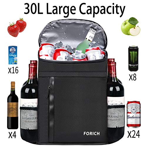 FORICH Soft Cooler Backpack Insulated Waterproof Backpack Cooler Bag Leak Proof Portable Cooler Backpacks to Work Lunch Travel Beach Camping Hiking Picnic Fishing Beer for Men Women (Z-Black)