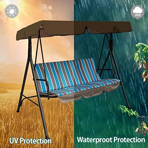 KFJZGZZ Swing Canopy Replacement Porch Top Cover,Universal Garden Swing Seat Canopy Replacement Waterproof 2 & 3 Seater Outdoor Patio Hammock Cover Sun Shelters UV Protection