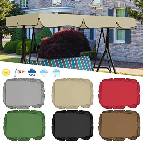 KFJZGZZ Swing Canopy Replacement Porch Top Cover,Universal Garden Swing Seat Canopy Replacement Waterproof 2 & 3 Seater Outdoor Patio Hammock Cover Sun Shelters UV Protection