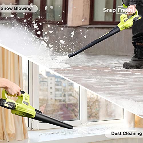 SnapFresh Leaf Blower - 20V Leaf Blower Cordless with Battery & Charger, Electric Leaf Blower for Lawn Care, Battery Powered Leaf Blower Lightweight for Leaf/Snow/Dust Blowing