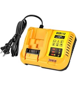 replacement for dewalt 20v battery charger dcb112, compatible with dewalt 12v 20v max lithium battery dcb201 dcb204 dcb205 dcb206 dcb120 dcb127 dcb112 dcb115 dcb118 dcb107 dcb105 dcb102